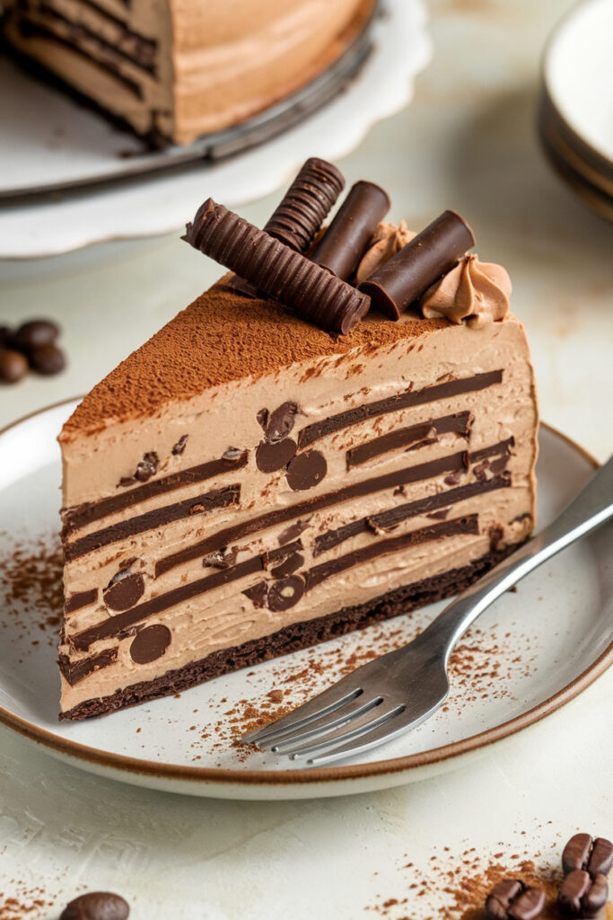 Layered Chocolate Mousse Cake with Chocolate Sheets | Women's Alphabet