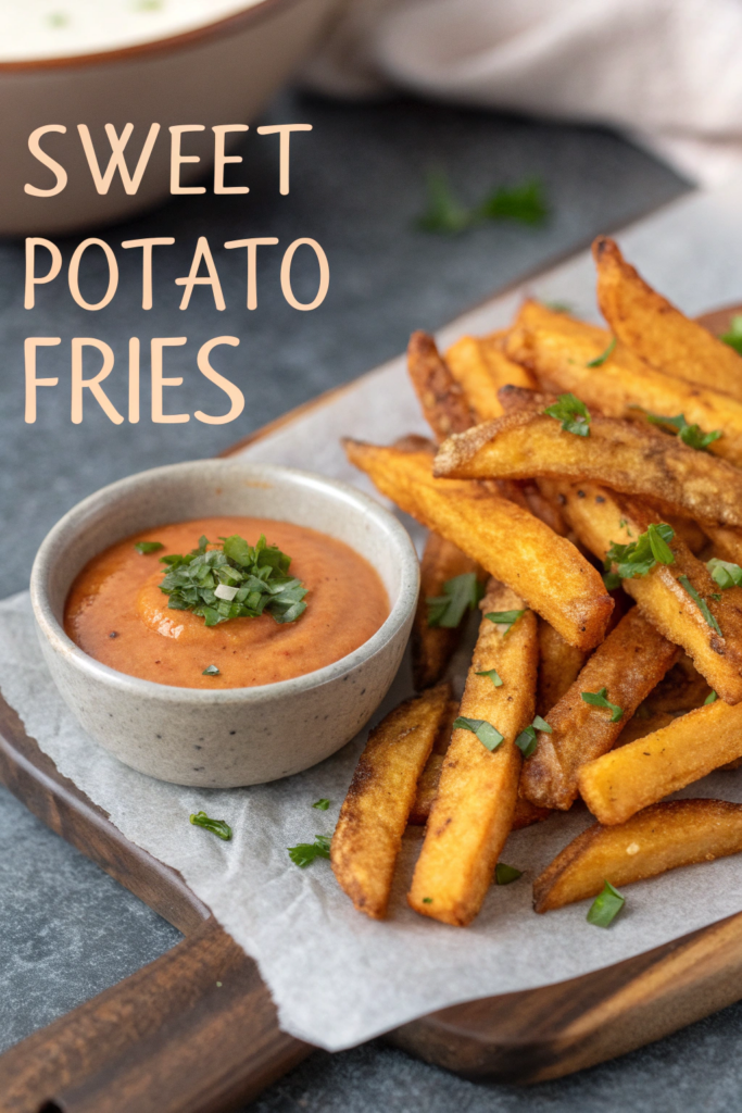 Crispy Baked Sweet Potato Fries with Spicy Dipping Sauce | Women's Alphabet